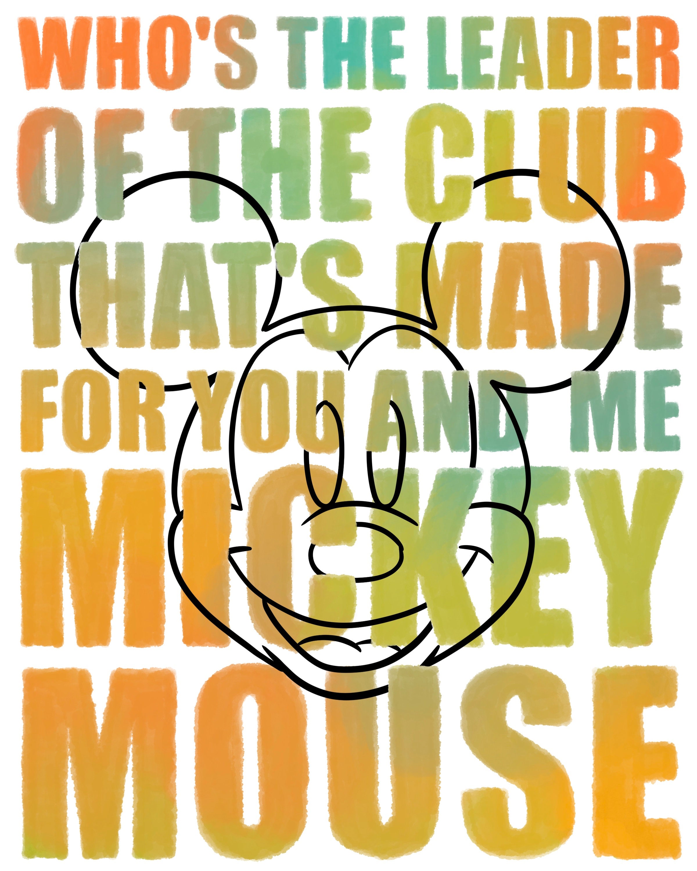 Mickey Digital Poster, Mickey Pop Art Print, Mickey Wall Decor, Mickey ...