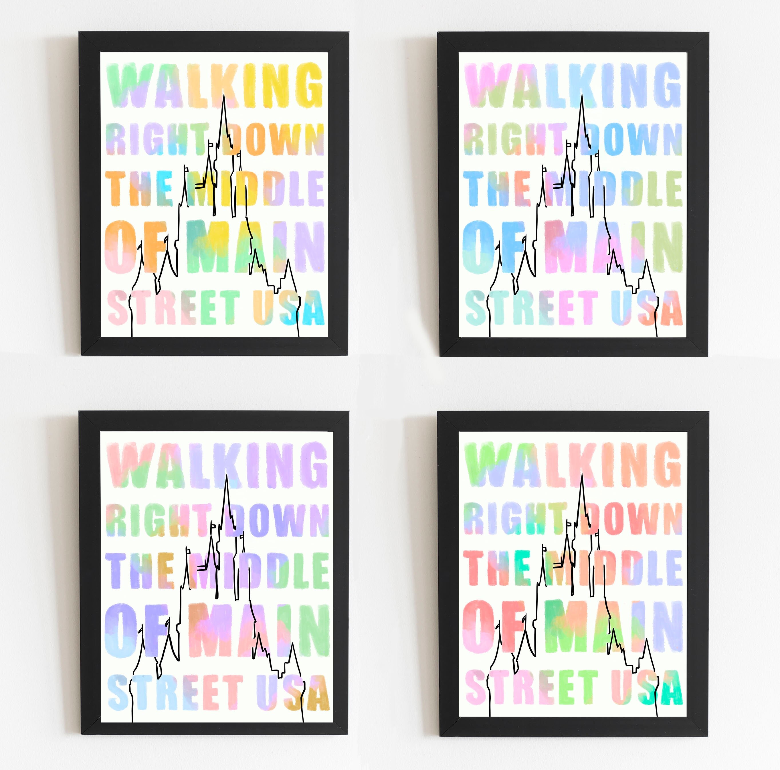 Main Street Digital Poster, Main Street USA Pop Art Print, Main Street ...