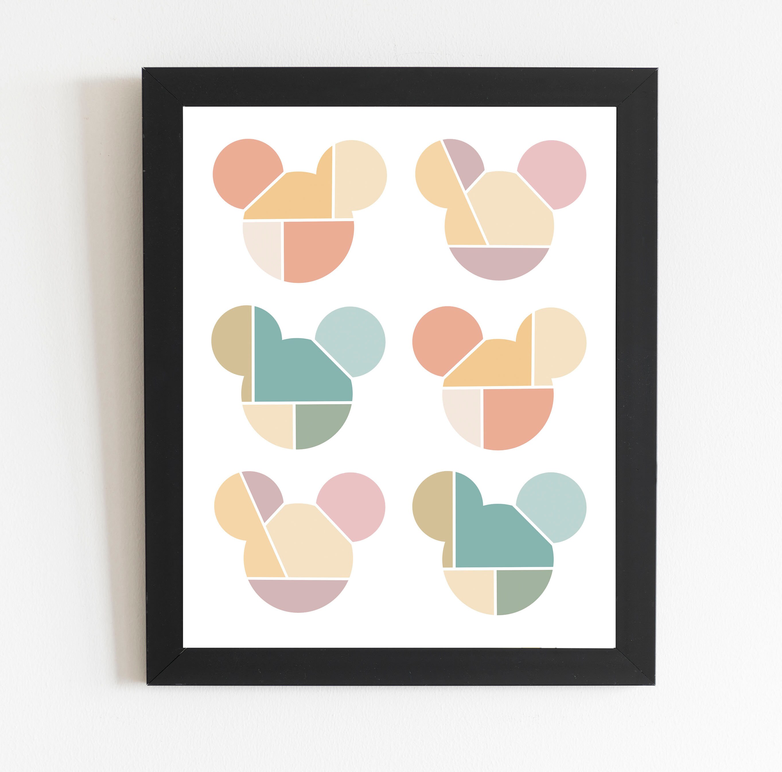 Mickey Mouse Digital Posters Set of 2, Disney World Art Print, Disney ...