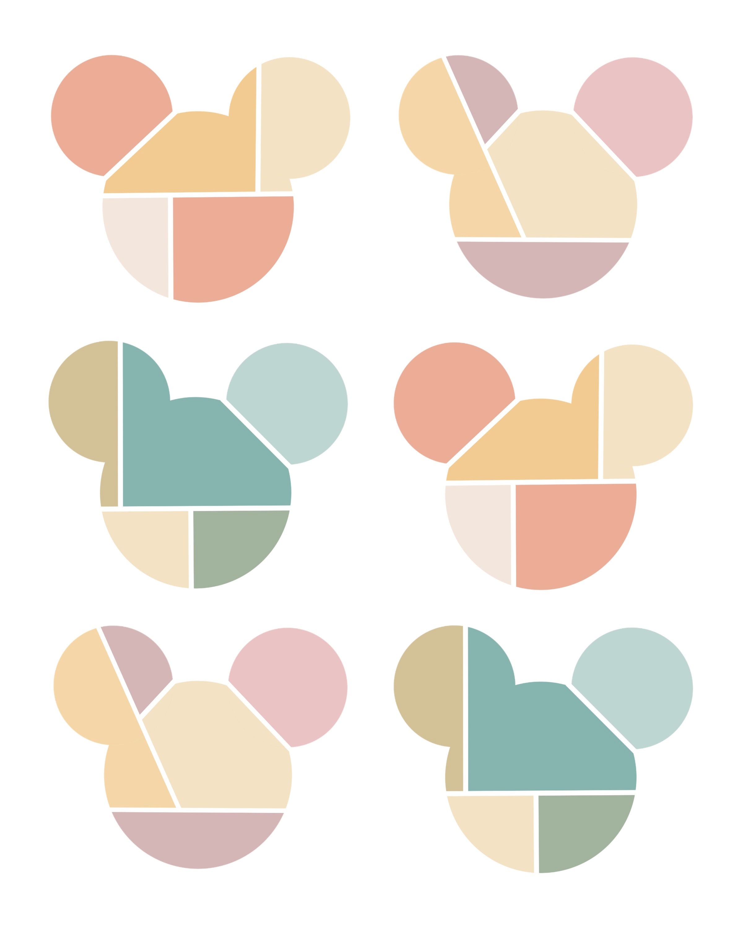 Mickey Mouse Digital Posters Set of 2, Disney World Art Print, Disney ...