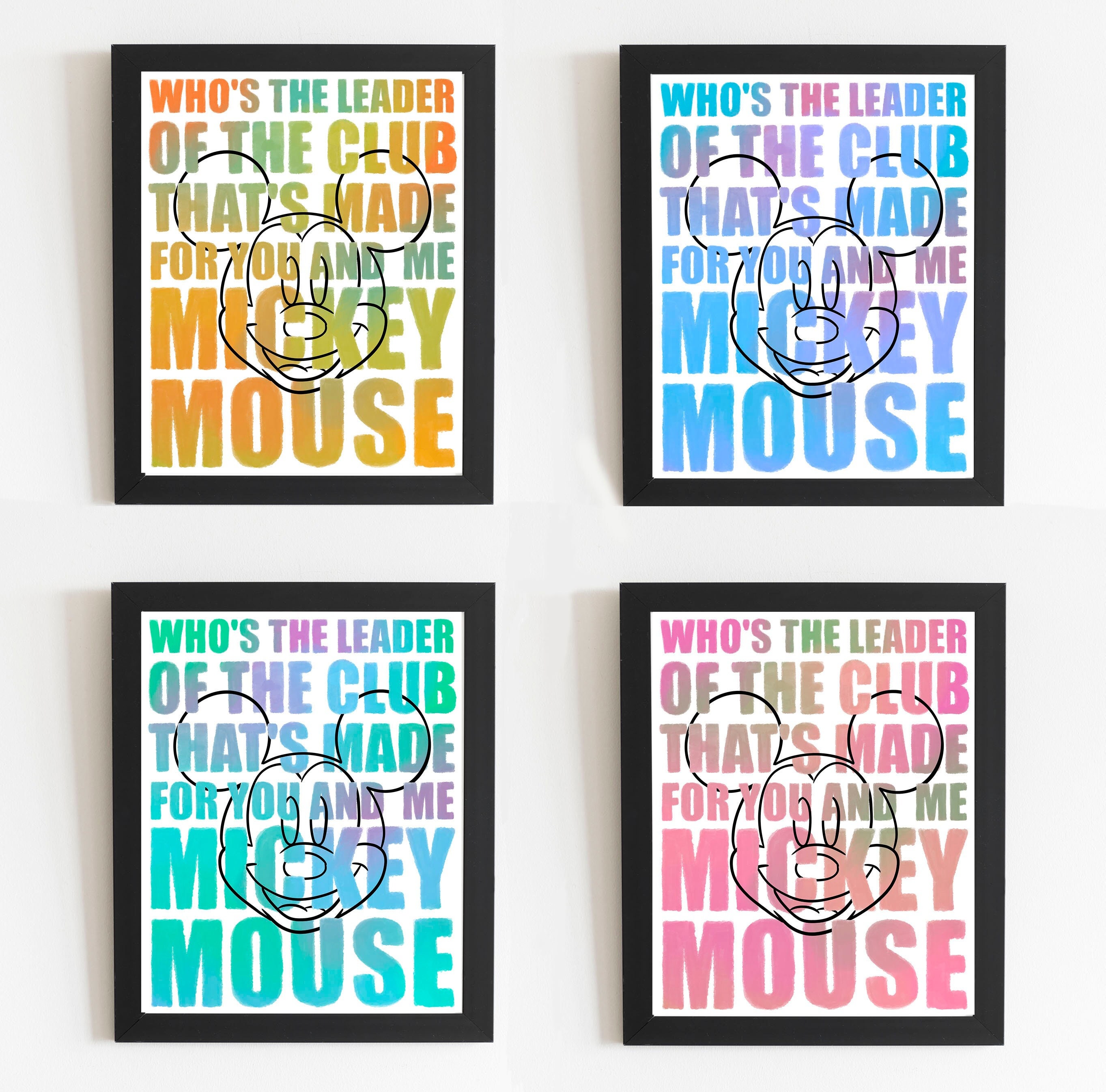 Mickey Digital Poster, Mickey Pop Art Print, Mickey Wall Decor, Mickey ...