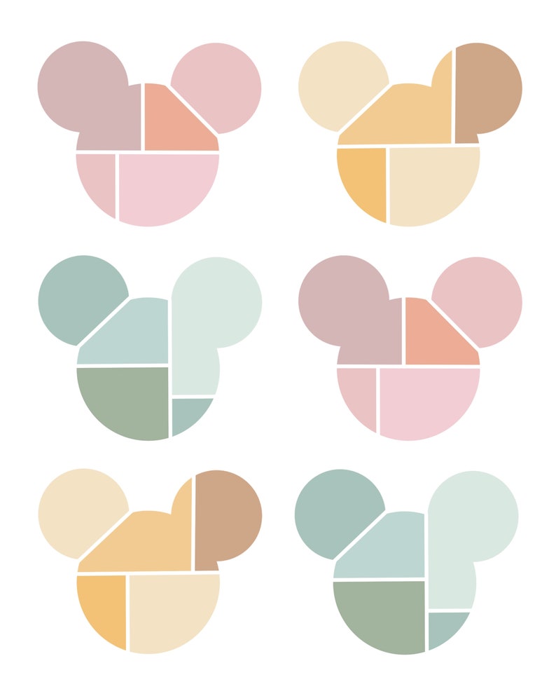 Mickey Mouse Digital Posters Set of 2, Disney World Art Print, Disney ...