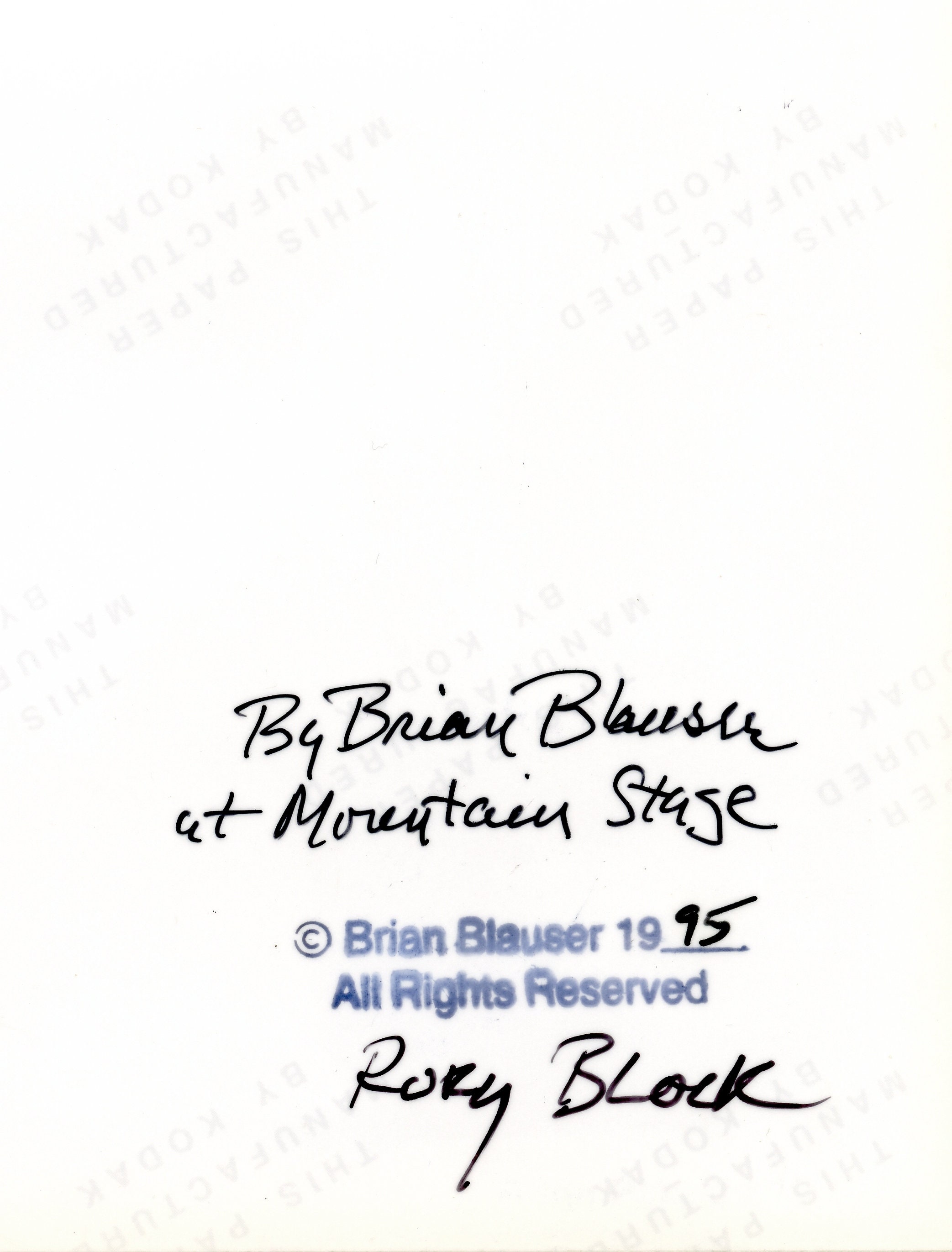 RORY BLOCK 1995 Vintage Photo 8x10 Silver Halide Gelatin Print Country ...