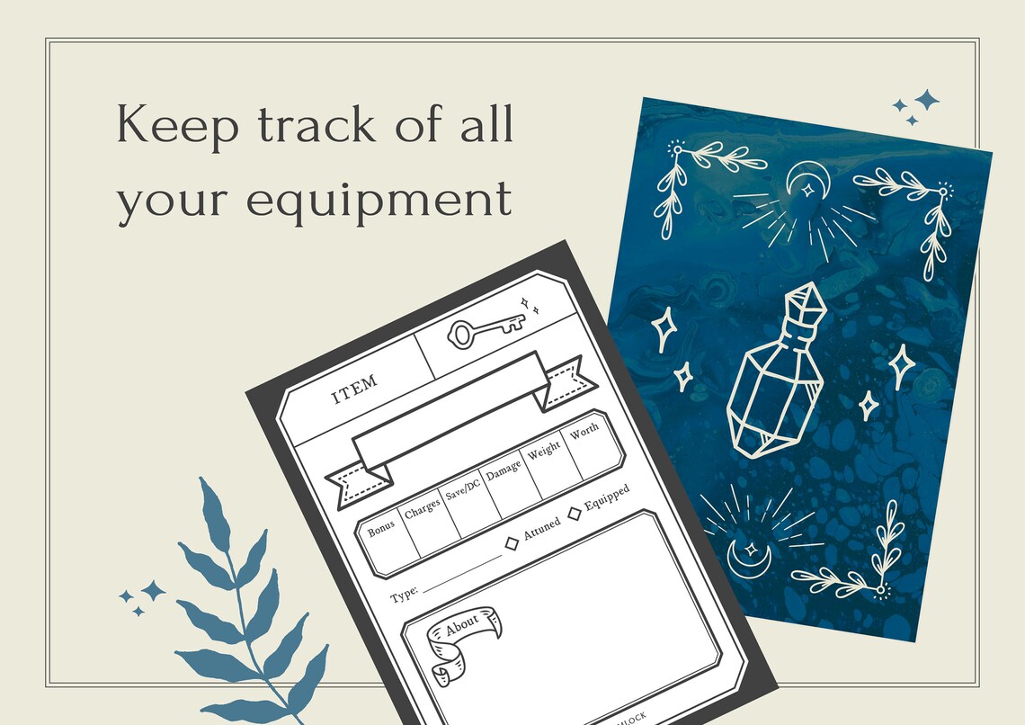 Dnd 5e Printable Custom Item Cards // RPG Digital Download // Dungeons ...