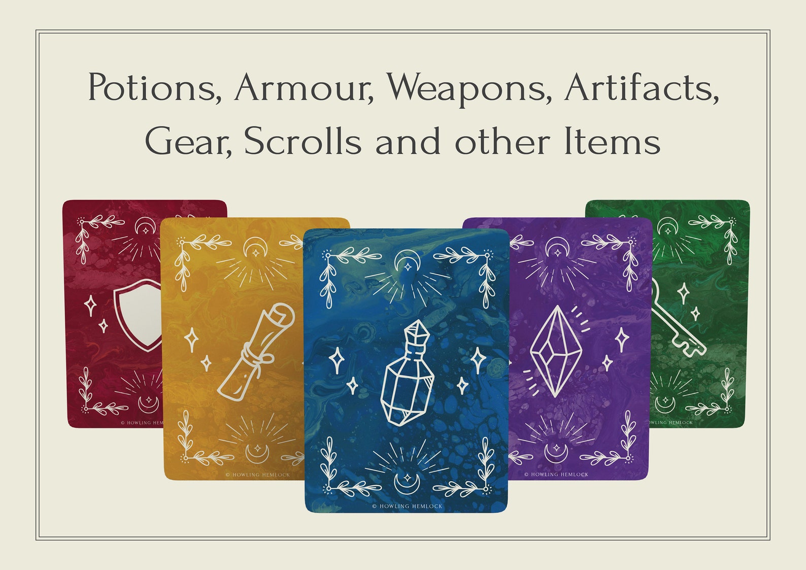 Dnd 5e Printable Custom Item Cards // RPG Digital Download // Dungeons ...