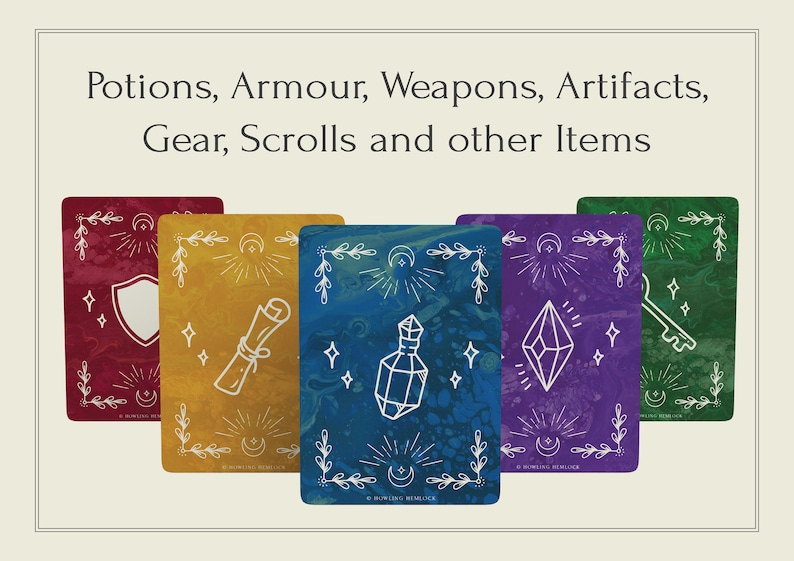 Dnd 5e Printable Custom Item Cards // RPG Digital Download // Dungeons ...