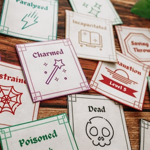 Dnd Printable Condition Token Cards for Dnd 5e // RPG Digital Download ...