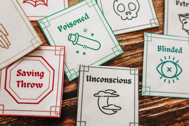 Dnd Printable Condition Token Cards for Dnd 5e // RPG Digital Download ...