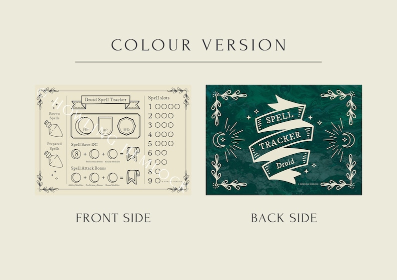 Dnd Printable Spell Slot Trackers for Dnd 5e // RPG Digital Download ...