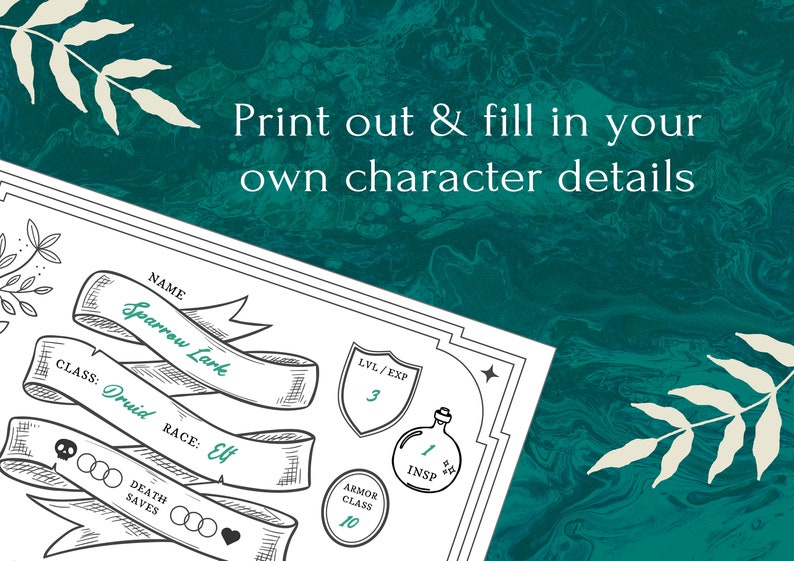 Dnd 5e Printable Character Sheet PDF // RPG Digital Download for ...