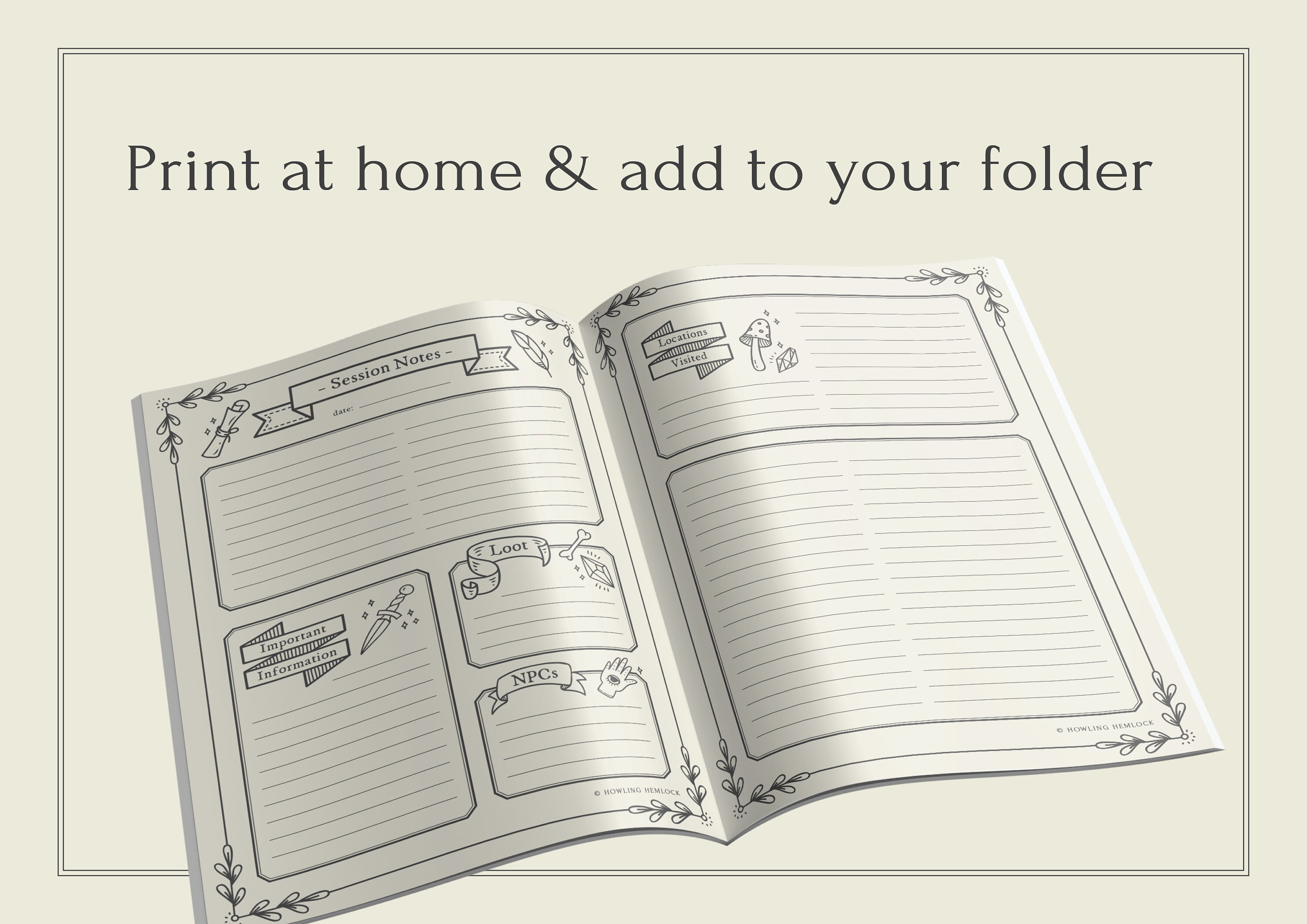 Printable Dnd & RPG Session Notes // Dungeons and Dragons Dnd 5e ...