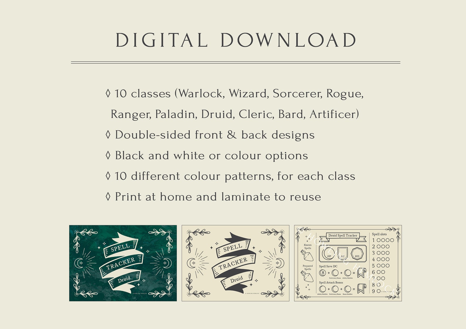 Dnd Printable Spell Slot Trackers for Dnd 5e // RPG Digital Download ...