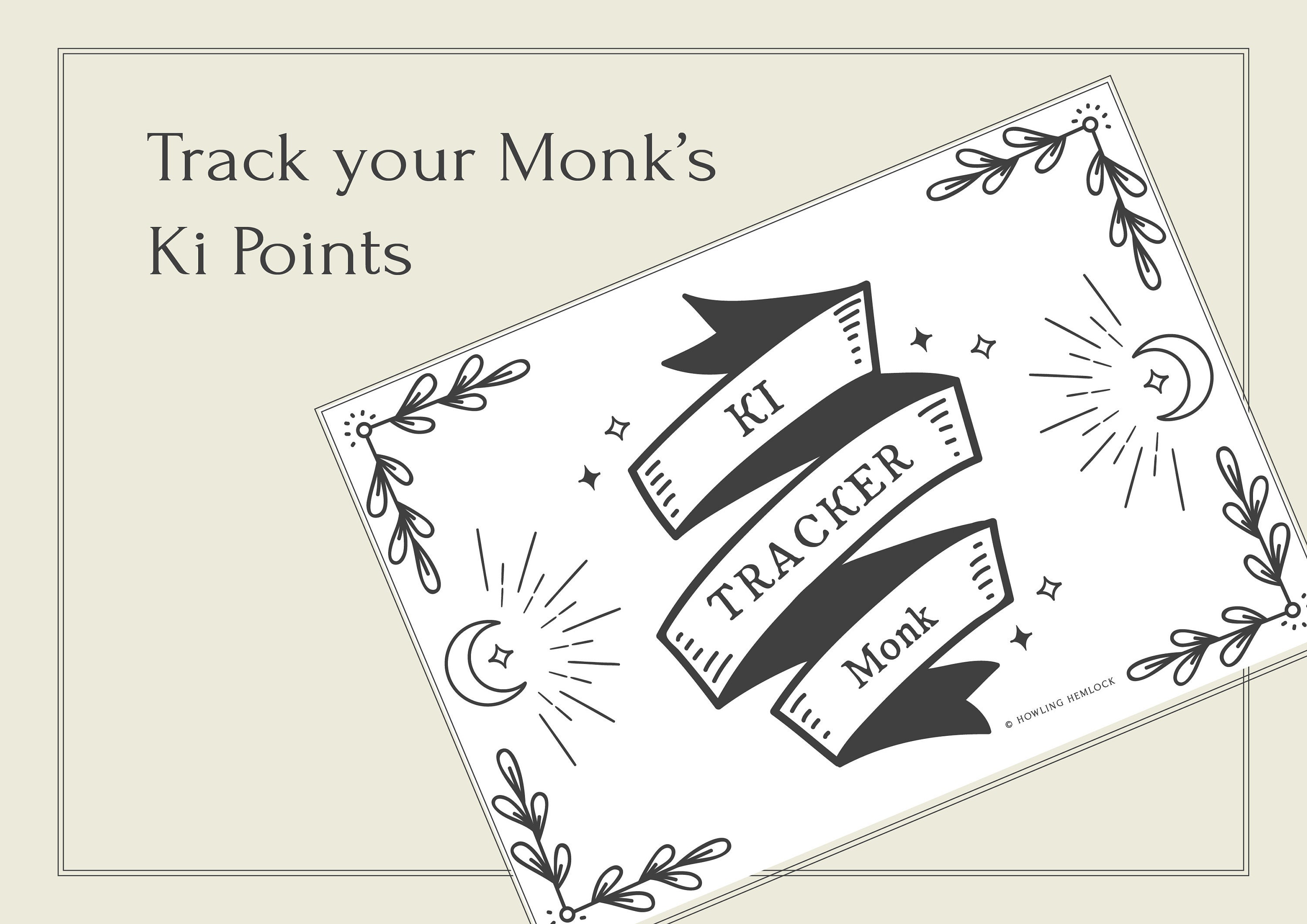 Dnd Printable Monk Ki Point Tracker for Dnd 5e // RPG Digital Download ...