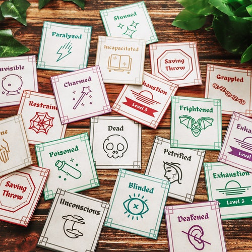 Dnd Printable Condition Token Cards for Dnd 5e // RPG Digital - Etsy