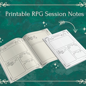 Printable Dnd & RPG Session Notes // Dungeons and Dragons Dnd 5e ...