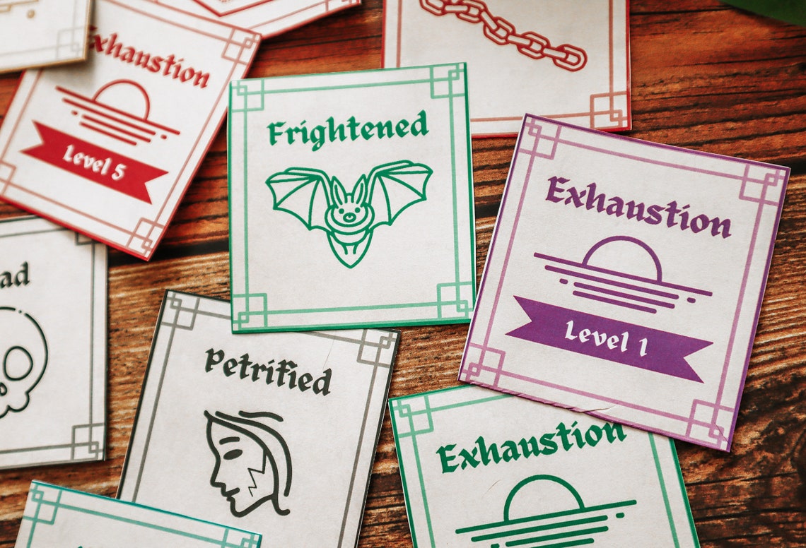 Dnd Printable Condition Token Cards for Dnd 5e // RPG Digital Download ...