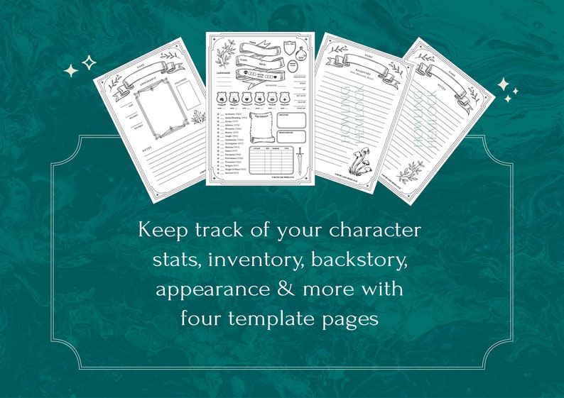 Dnd 5e Printable Character Sheet PDF // RPG Digital Download for ...