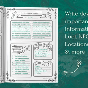 Printable Dnd & RPG Session Notes // Dungeons and Dragons Dnd 5e ...