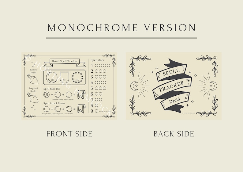 Dnd Printable Spell Slot Trackers for Dnd 5e // RPG Digital Download ...