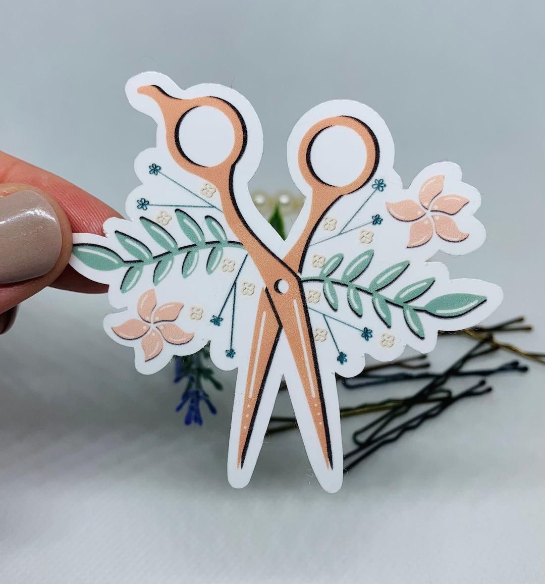 Sheer Floral Sticker| Hair Dresser Sticker| Cosmetology Stickers ...
