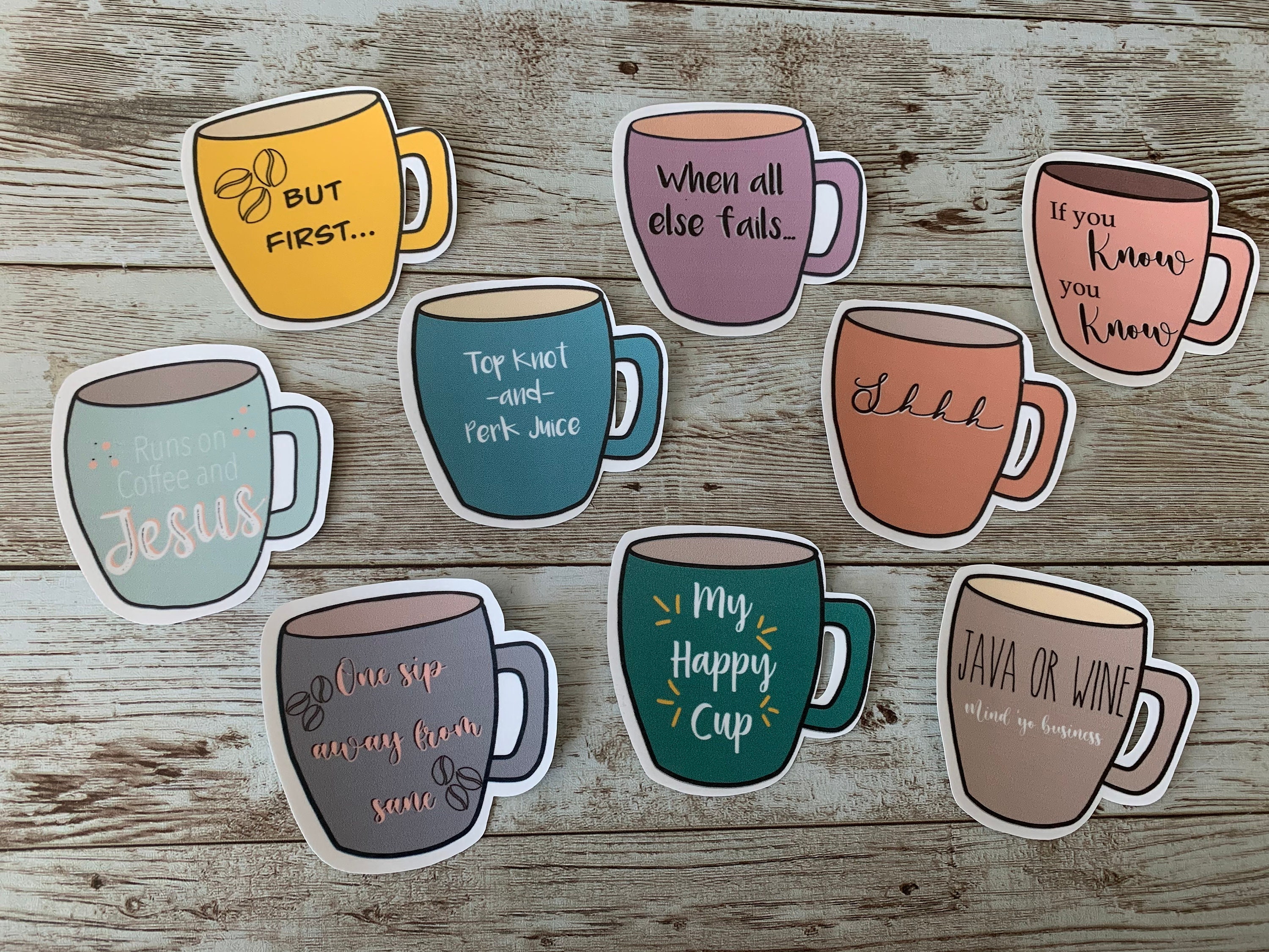 Coffee Mug Sticker Bundle Sticker sets Journal stickers | Etsy