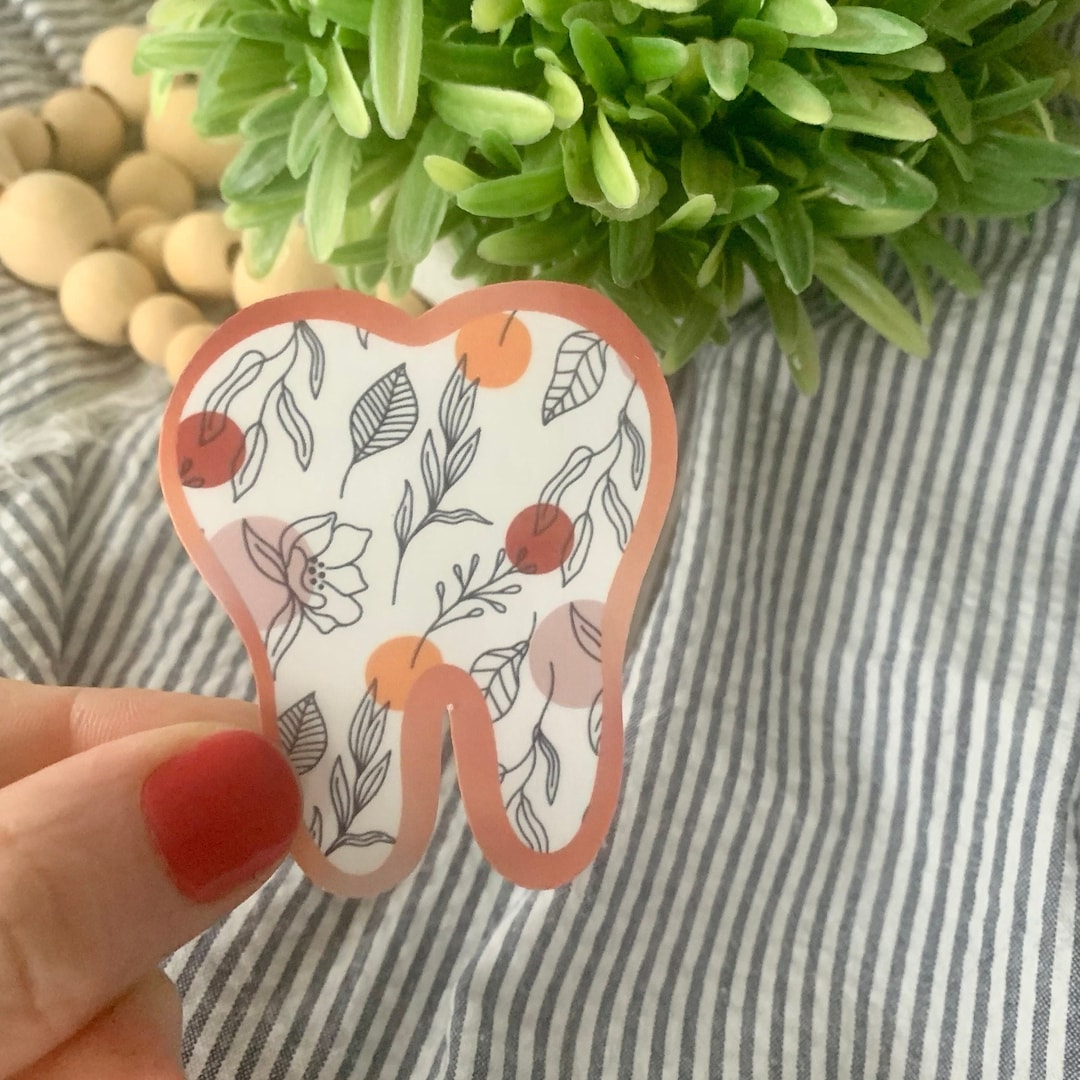 Floral Teeth Dental Sticker|waterproof| Journals, Water Bottle | Dental ...