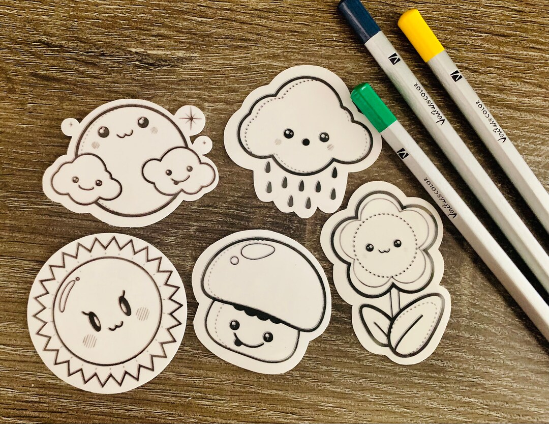 Color Your Own Stickers| Kid Art| Journal Stickers, Water Bottle ...