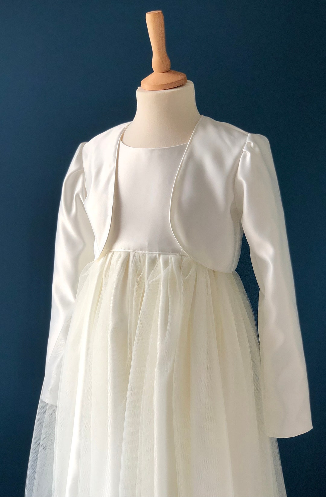 BOLERO Jacket Handmade Bespoke Flower Girl Junior Bridesmaid in Satin ...