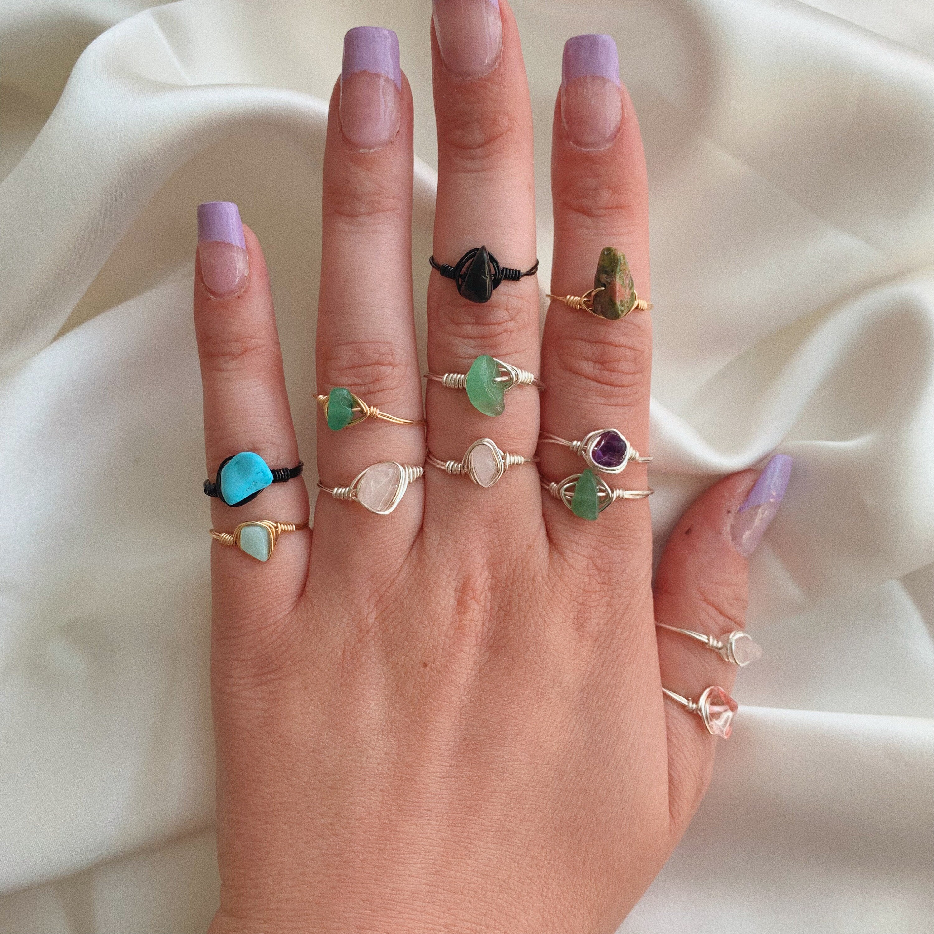 GEMSTONE RING Wire Wrapped Ring Tarnish Resistant Ring - Etsy Canada