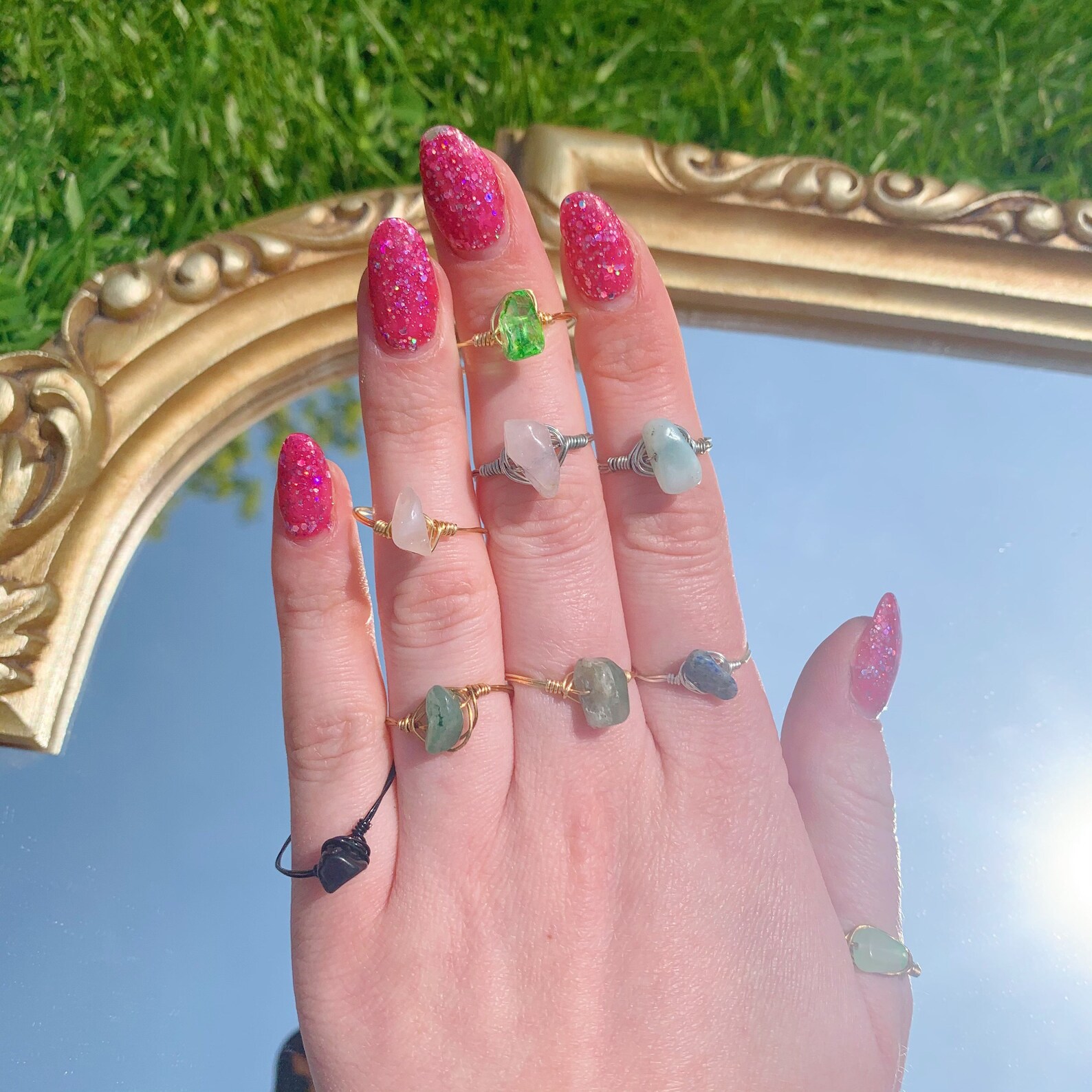 GEMSTONE RING Wire Wrapped Ring Tarnish Resistant Ring - Etsy Canada