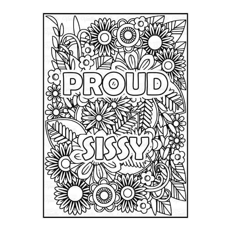 Proud Sissy - Sissy Art Colouring Art for Adults - Etsy