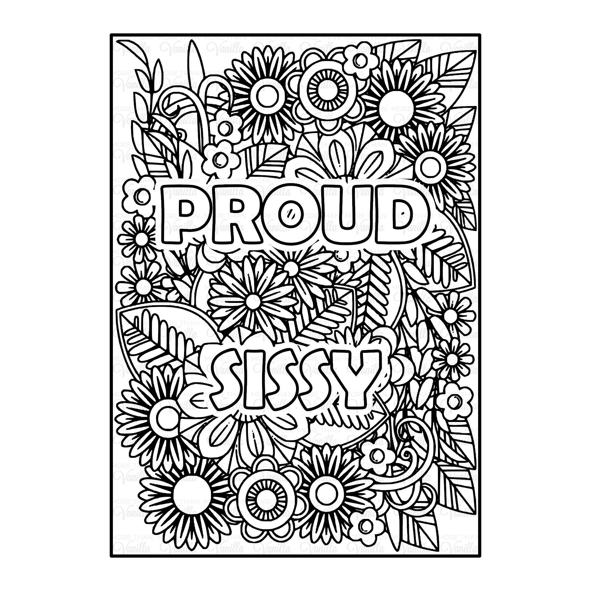 Proud Sissy Sissy Art Colouring Art For Adults Etsy