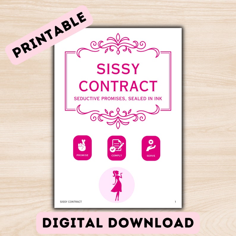 Sissy Contract, Feminization Agreement, BDSM Roleplay Document ...