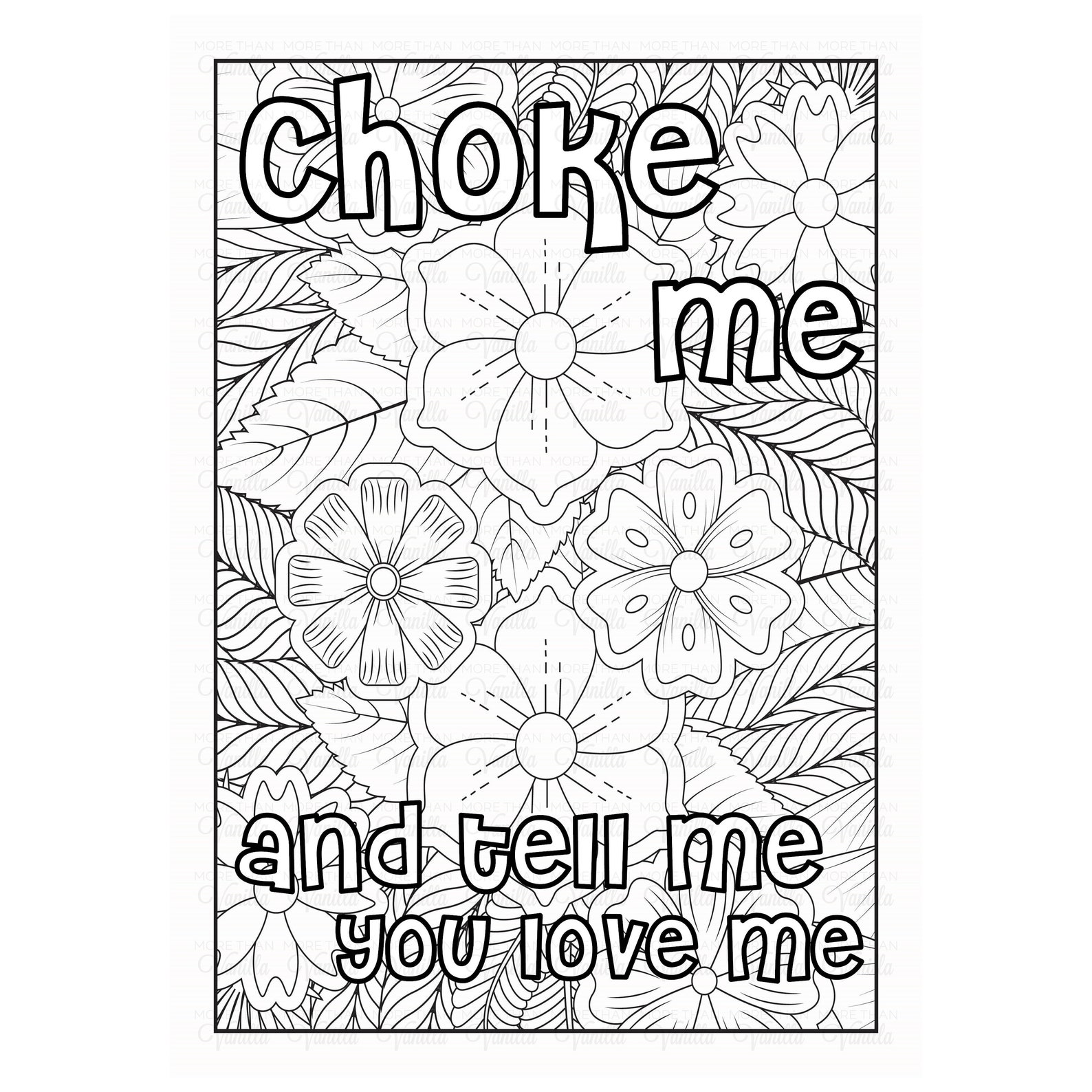 Choke Me and Tell Me You Love Me - BDSM / Bondage Colouring Art for ...