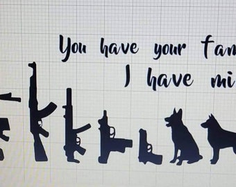Gun Family Decal Bumper Sticker Car Vehicle - Etsy