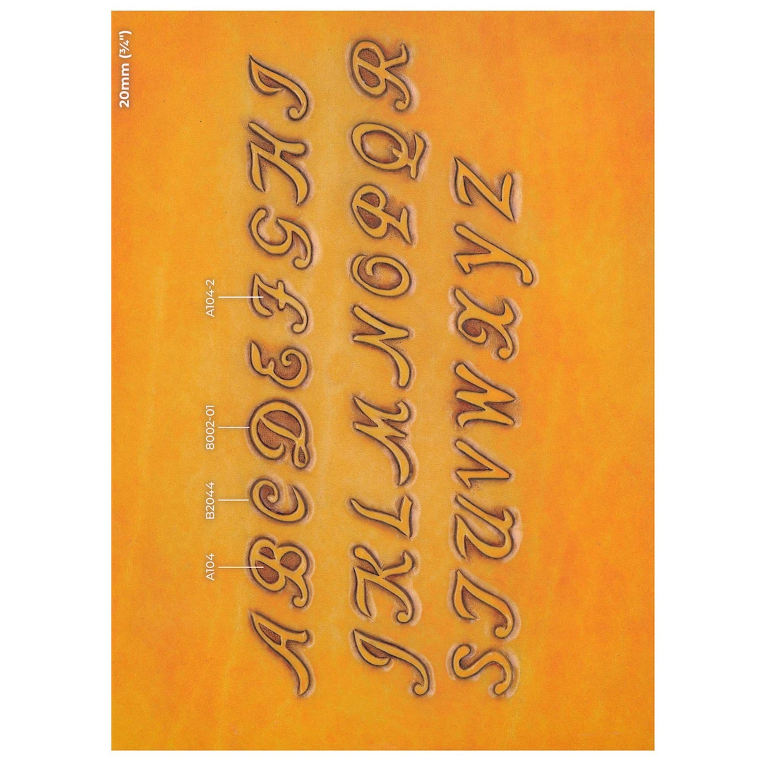 3/4" Cursive Alphabet Easy Trace Reusable Leather Tooling Pattern ...