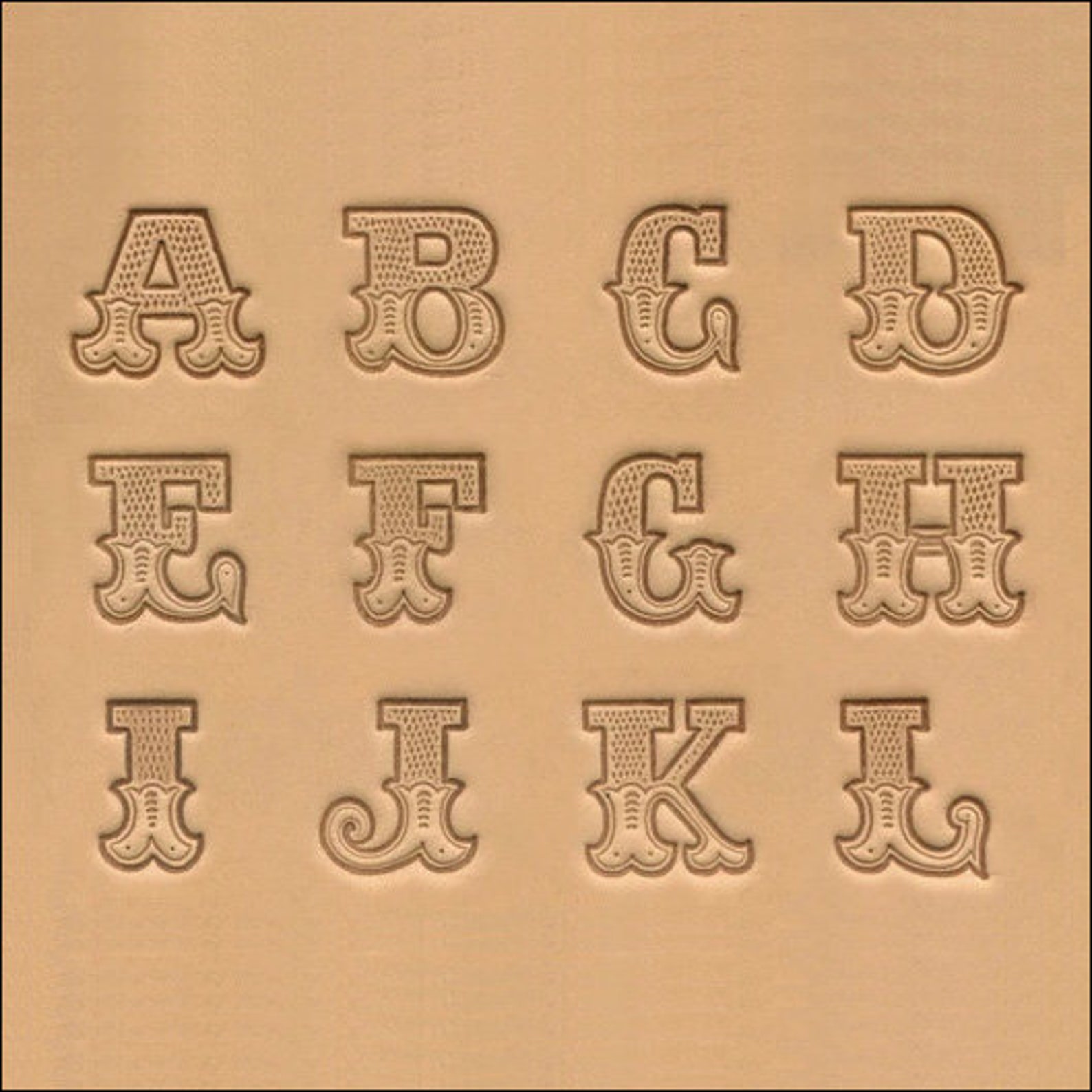 3/4" (19mm) Fancy Leather Art Style Alphabet Leather Stamp Set 8145-00 ...