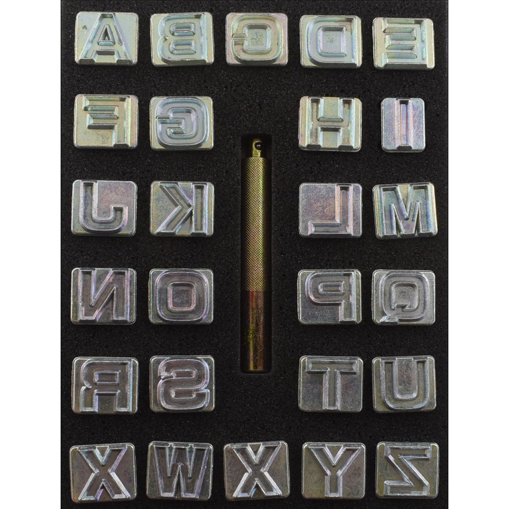 3/4" (19mm) Block Outline Font Alphabet Leather Stamp Set 8141-00 - Etsy