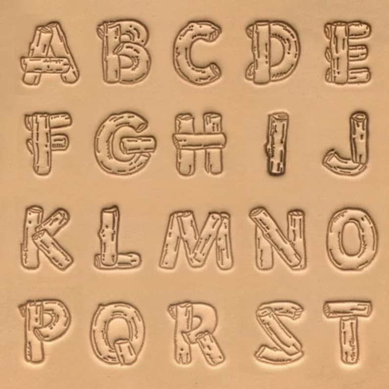 3/4" (19mm) Wood Grain/log Style Alphabet Leather Stamp Set 8138-00 - Etsy