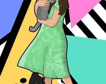 Digital Hand Drawn Custom PROFILE Portrait PNG File, PDF File ...