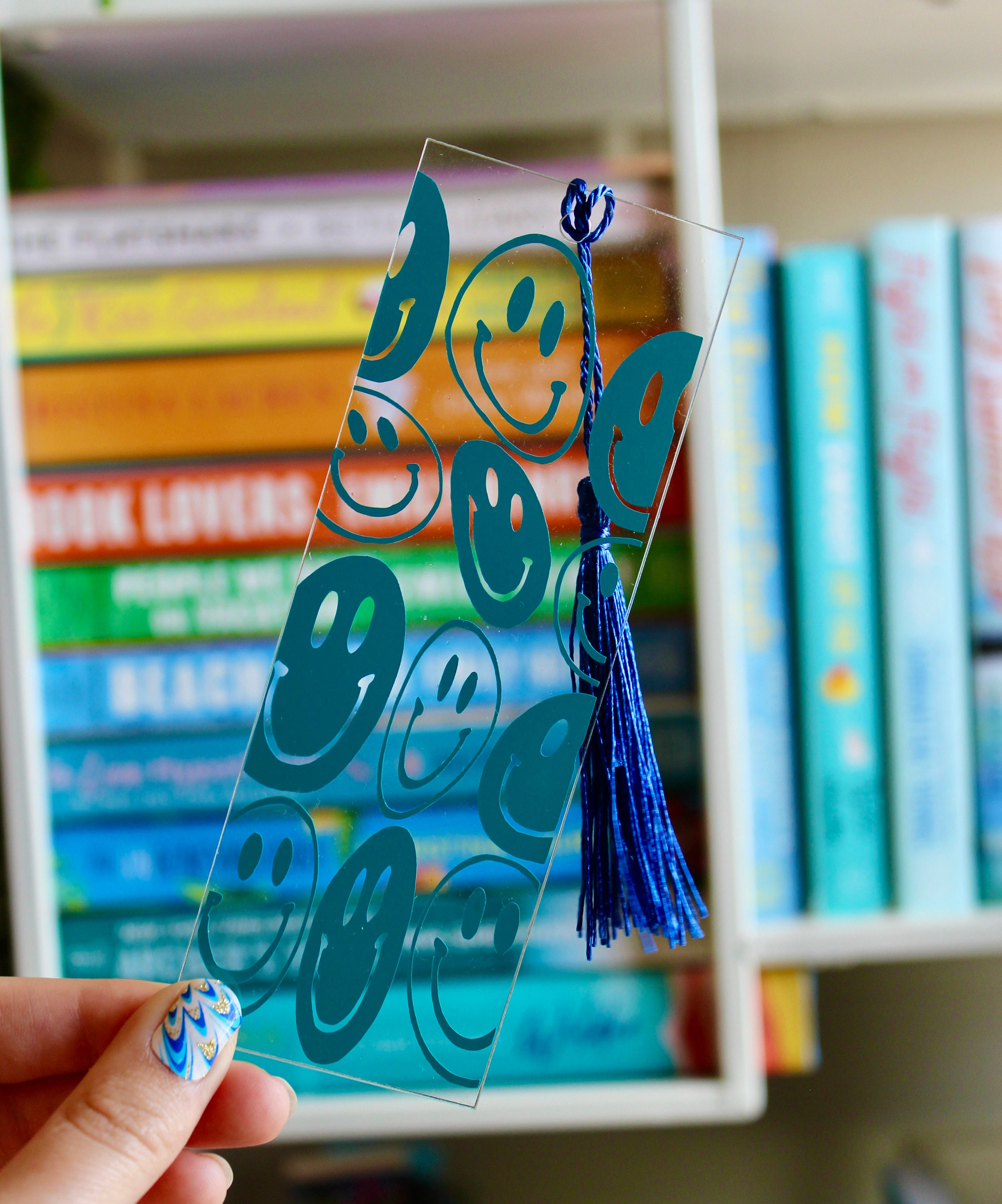 Smiley Face Bookmark Book Lover Gift Funky Bookmark Trippy - Etsy