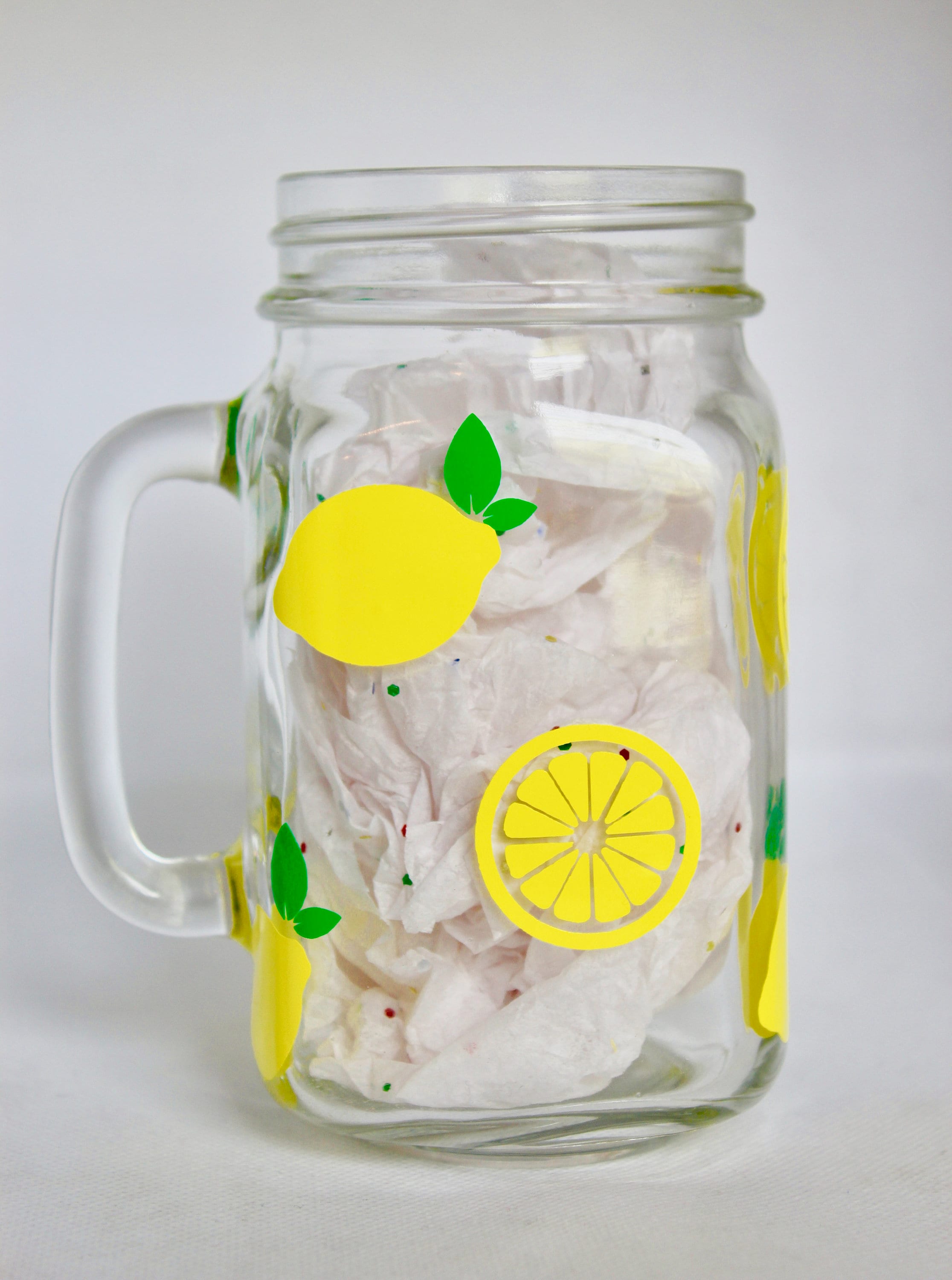 Lemon Print Glass Mason Jar Smoothie Mug Lemons Cup Lemonade - Etsy UK