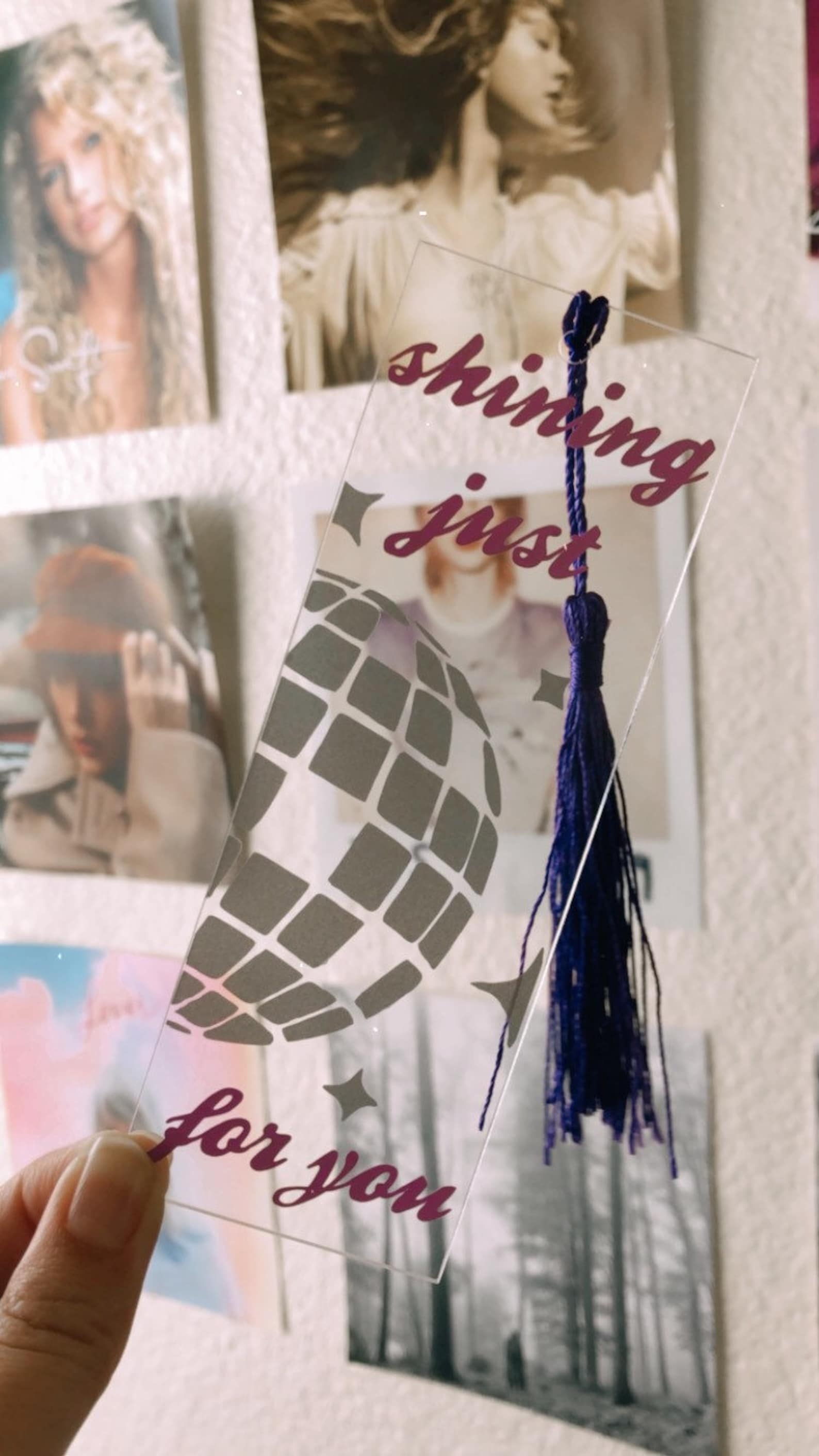 Taylor Swift Mirrorball Bookmark, Book Lover Gift, Acrylic Clear ...