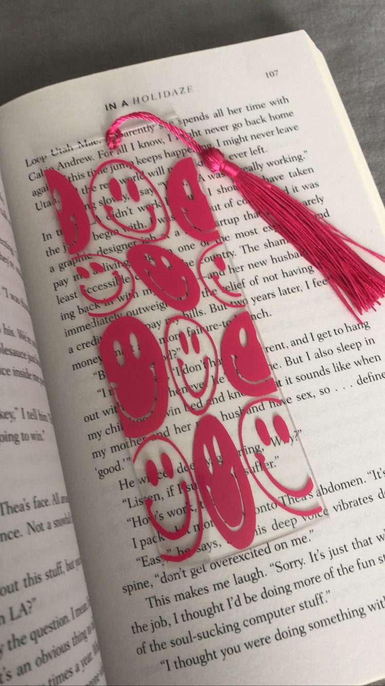Smiley Face Bookmark Book Lover Gift Funky Bookmark Trippy - Etsy