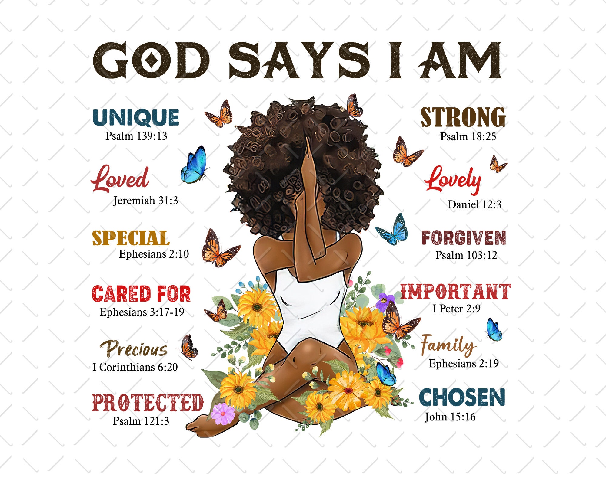 God Says I Am Black Queen Png Black Girl Png Black Queen - Etsy UK