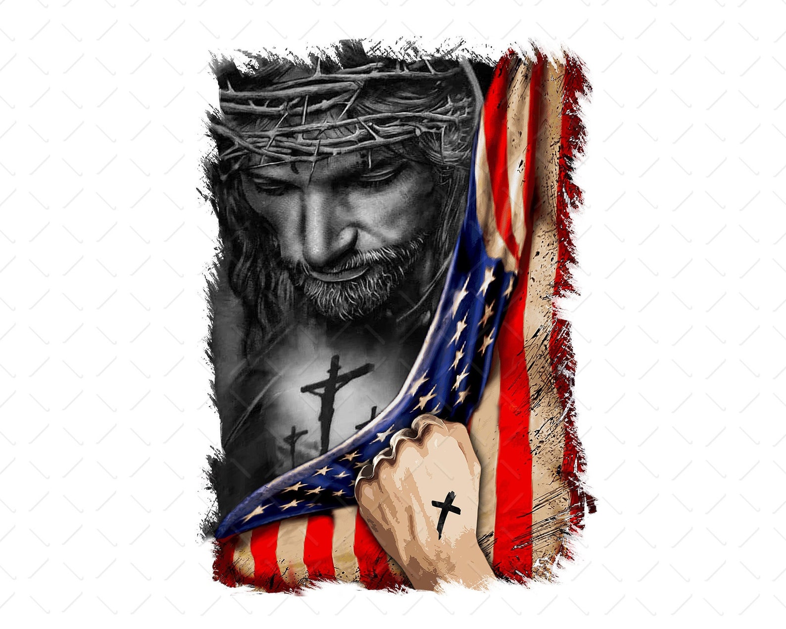 Jesus American Flag Png, Jesus Png, American Flag Png, 4th of July Png ...
