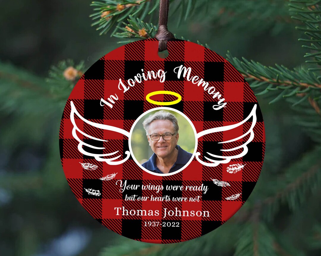 In Loving Memory Dad Photo Ornament Png, Dad Memorial Christmas ...