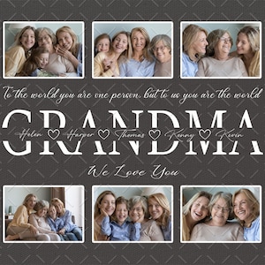 Grandma Photo Collage Png, Mother’s Day Gift for Grandma Png ...