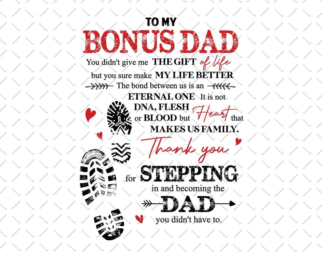Bonus Dad Png, Fathers Day Png, Step Dad Png, Bonus Dad Gift, Step ...