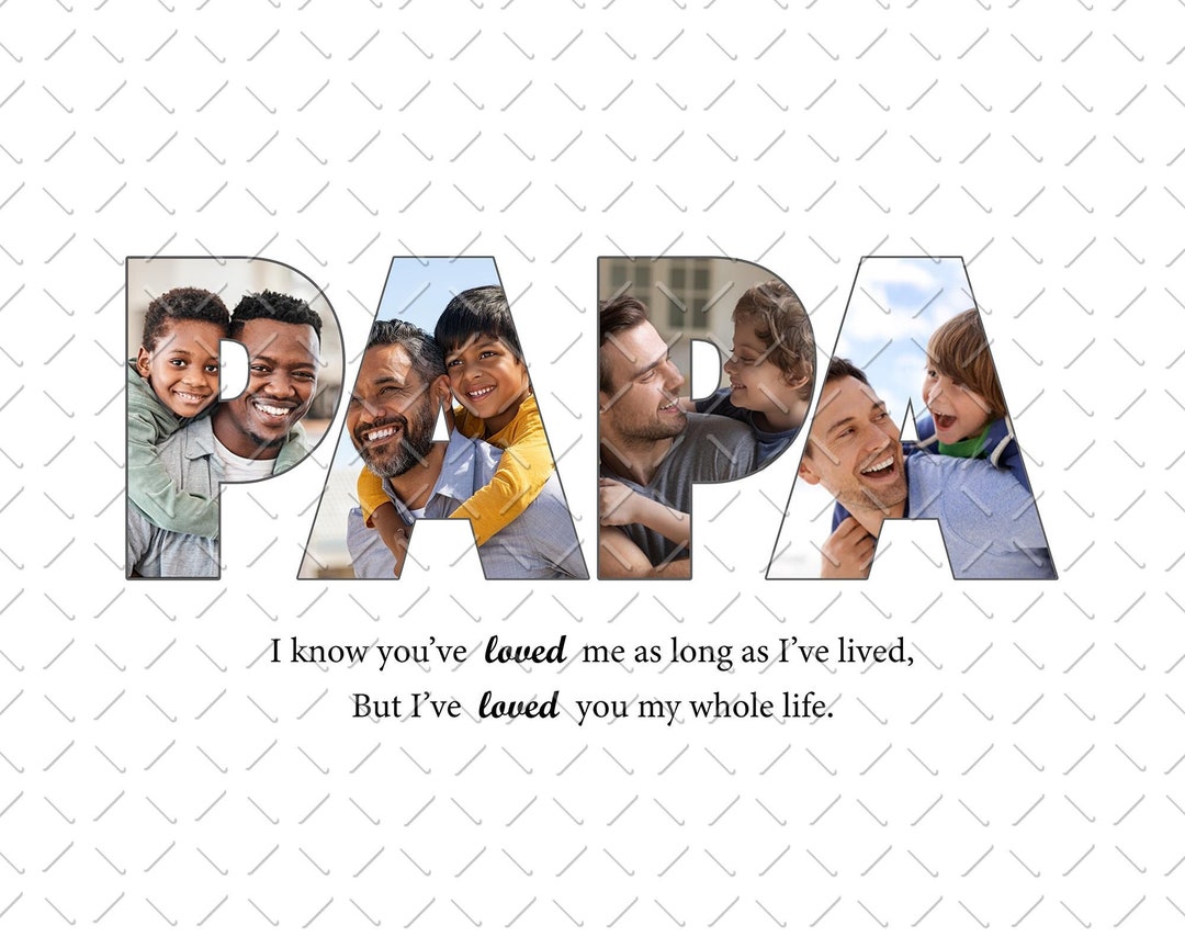 Papa Photo Collage Png, Father's Day Gift, Gift for Grandpa, Father Day ...